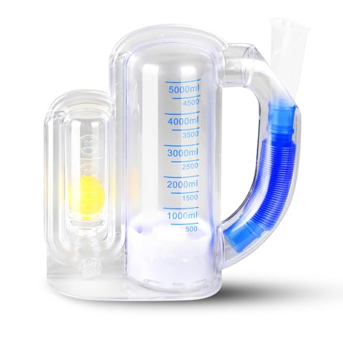 Incentive Spirometer (WHITE01) for Adult Breathing Exercise - Want It All