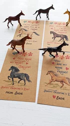 Amazon.com: Personalized Horse Valentines for Kids Classroom, Custom ...