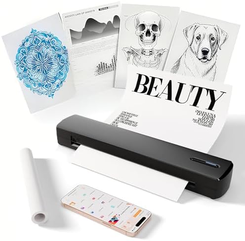 C80 Wireless Printer, Inkless Portable Printer for Travel, Supports A4 ...