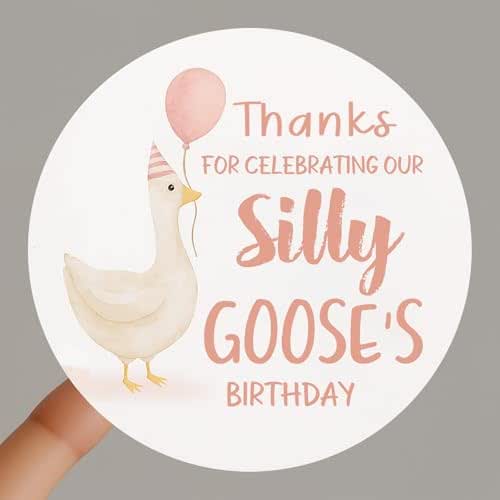 Amazon.com: 120 X One Silly Goose Birthday Party Stickers, 1.6 Inch ...