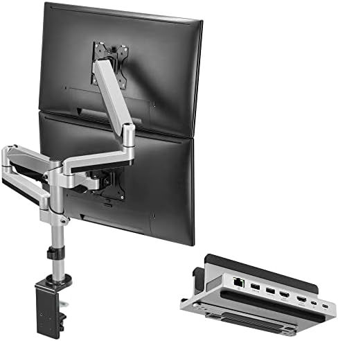 Amazon.com: AVLT Dual Stacked Monitor Arm and AceProAV Laptop Dock ...