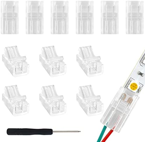 LitaElek 20pcs LED Connector 2 Pin 8mm Wide Monochrome SMD 3528 2835 ...