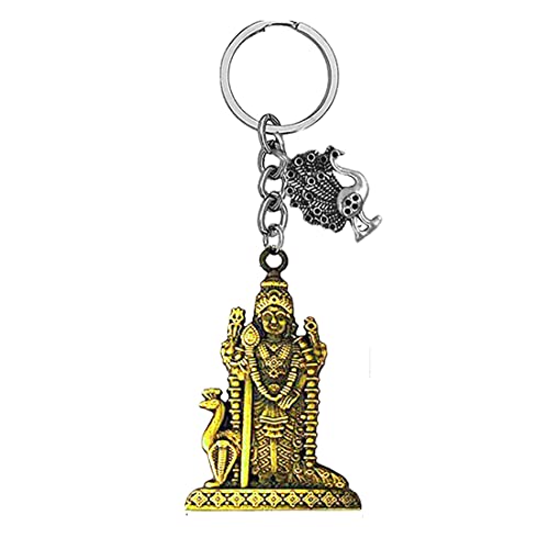 AFH Lord Murugan Kartikeya swami Lucky Peacock Charm Bronze Keychain ...