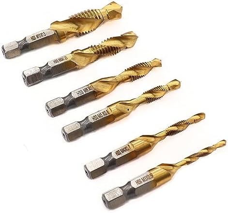 Metric Thread M3/M4/M5/M6/M8/M10 Combination Drill Tap & Tap Bit Set, 1 ...