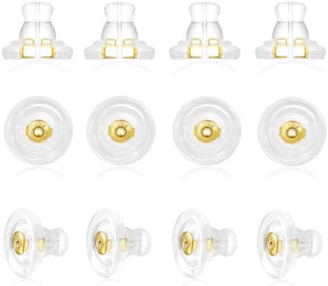 Amazon.com: Silicone Earring Backs, 6pcs 18K Gold Silicone Earring ...