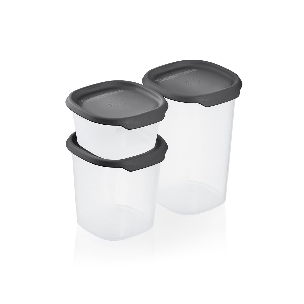 Buy Tupperware One Touch Fresh Small Square Container 3-Pc. Set Black ...