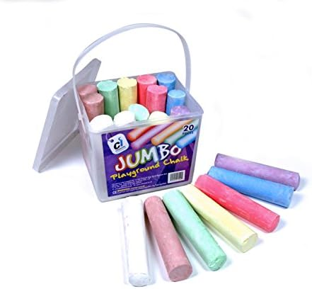Be Creative Jumbo Sidewalk Chalks 20 Coloured : Amazon.co.uk: Toys & Games