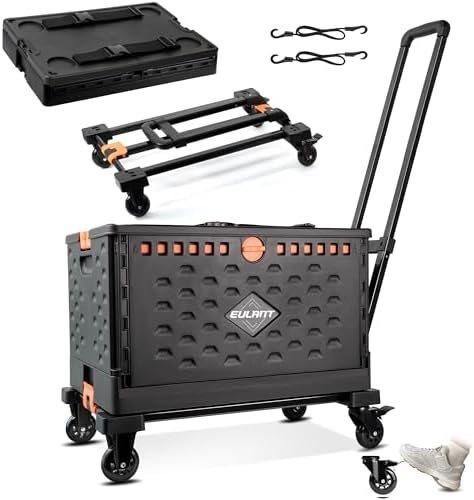 EULANT 2 in1 Foldable Hand Truck with 60L Folding Box & Lid,Utility ...