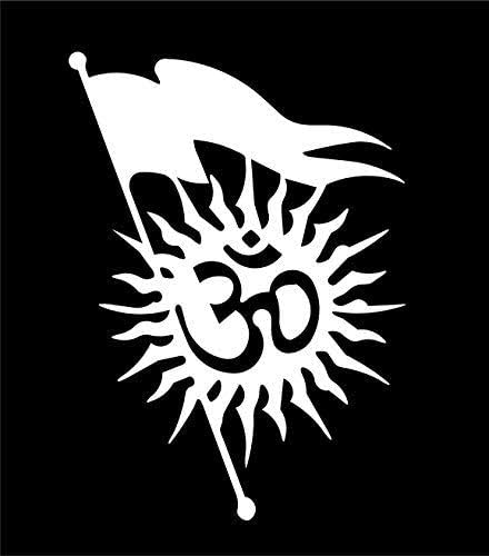 StickerWorld. OM Flag Car Bike Sticker, 12 x 12 x 2 White & Black ...