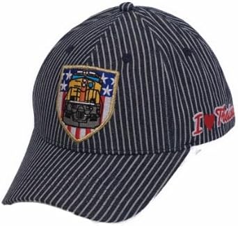 Pinnacle Awards Striped Train Engineer Cap American Flag Engine Navy ...