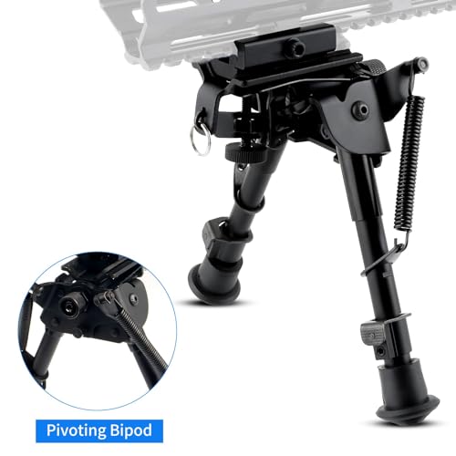 FOCUHUNTER Tactical Bipod 6-9 Inches - Swivel Stud Extendable Spring ...