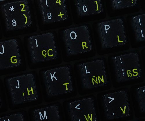 Buy PROGRAMMER DVORAK KEYBOARD LABELS LAYOUT WITH YELLOW LETTERING ON ...