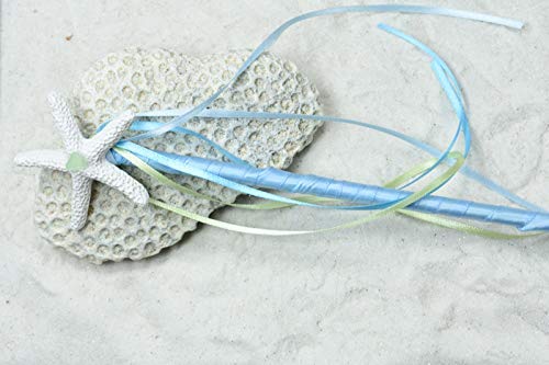 Amazon.com: Light Blue Starfish Mermaid Wand - Handmade Mermaid Wand ...