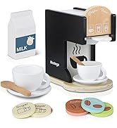 Amazon.com: Play Kitchen Accessories Kids Wooden Coffee Maker Toy ...