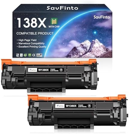 Amazon.com: SavFinto 138X W1380X Black (with Chip) Laserjet Toner ...