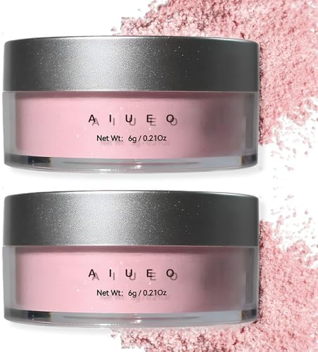 Amazon.com: AIUEO 2PCS Pink Setting Powder Loose Shimmer Powder Setting ...