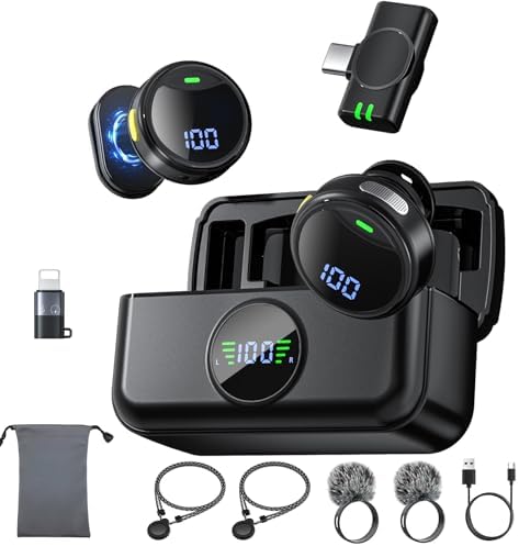 Wireless Lavalier Microphone for iPhone/Android, Mini Lapel Mic with ...