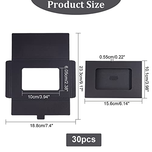 NBEADS 30 Packs Window Postcards Envelopes, Black Postcard Envelopes ...