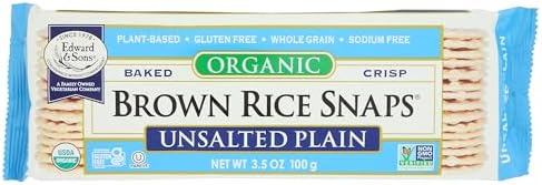 Amazon.com: Edward & Sons, Rice Snaps Plain Unsalted Organic, 3.5 Ounce ...