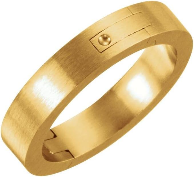 Amazon.com: Semi-Polished 14k Yellow Gold 4mm CLIQ Hinged Adjustable ...