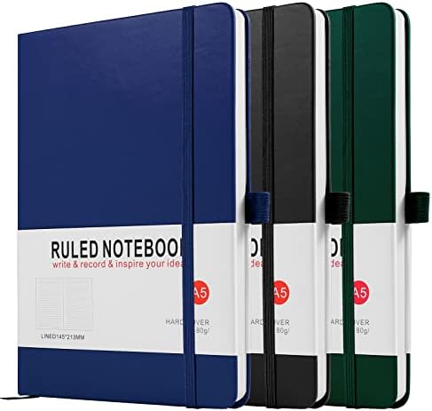 Notebook A5, 3 Pack Journal A5 Notebook 200 Pages 80 GSM Journal ...