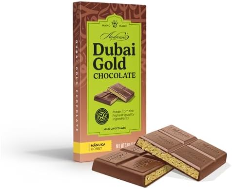 Amazon.com : Andreano Dubai Chocolate Bar - Milk Chocolate - Luxury ...