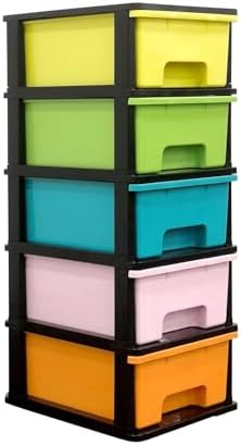 ABBAware Plastic Storage Tower Unit with Wheels, Home Organisation ...