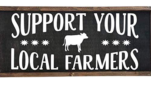 Amazon.com: Support Your Local Farmers farmhouse style wooden framed ...