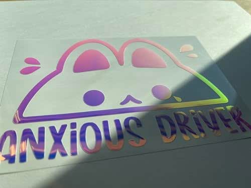 Amazon.com: Cute Anxious Driver Vinyl Car Decal, Funny New Driver ...