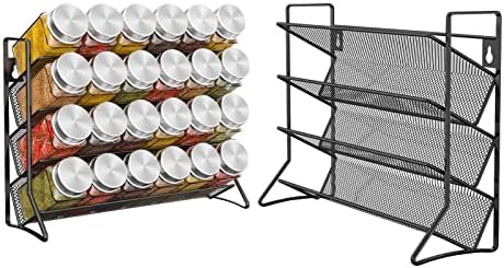 Esyhomi Bamboo Spice Rack, 4-Tier Countertop Spice Rack Organiser, 18 ...