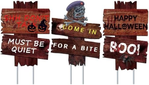 Amazon.com : AYOGU Halloween Decorations Outdoor Beware Yard Signs ...