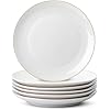 Amazon.com | BTaT- White Porcelain Dinner Plates with Gold Rim, Set of ...