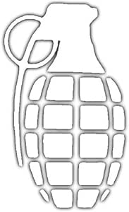 Amazon.com: Grenade Snowboard Logo Vinyl Sticker Decal-White-4 Inch ...