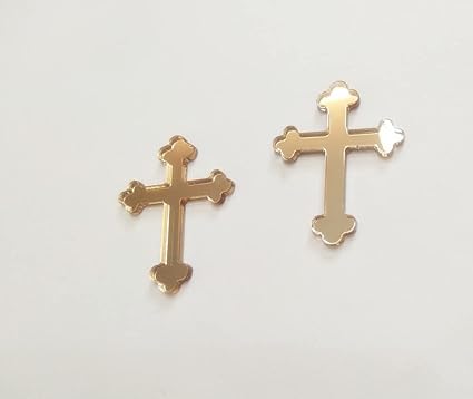 Amazon.com: 10pcs Acrylic Baptism Cross Cake Topper, Mirror Cross Cake ...