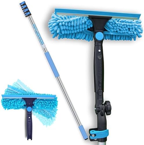 Amazon.com: Window Cleaning Brush with Long Handle, Curved Window ...