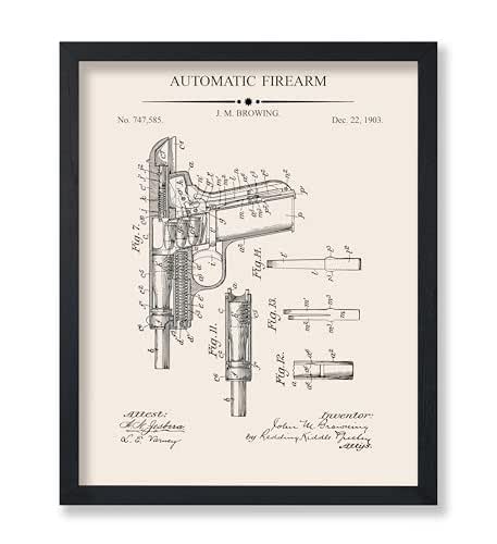 Amazon.com: Monem Art Firearm Blueprint Poster - Automatic Firearm ...
