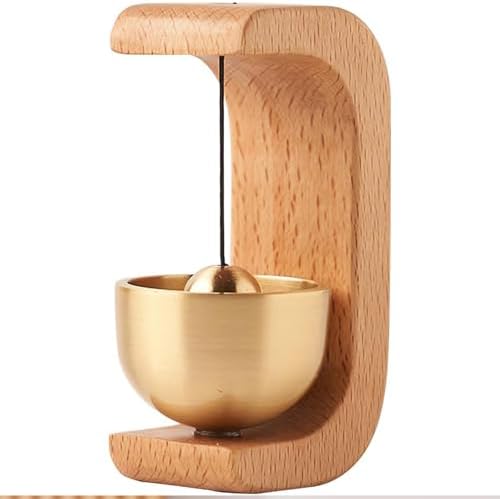 1 pcs Door Bell, Entrance Chime, Magnet, Wooden, Brass, Entrance Bell ...