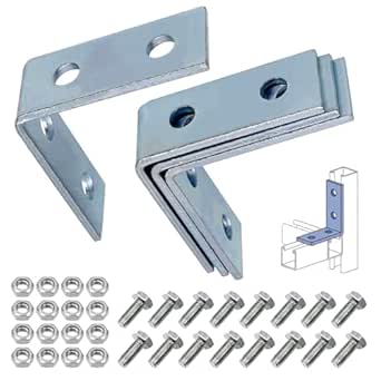 CNQLIS 4 Hole L Shaped Connector Bracket, Length 3½", Width 1½", Hole ...