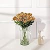 Amazon.com: Gold Fake Roses Artificial Flowers - 10 Pcs Fake Artificial ...