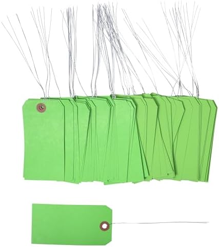 Amazon.com : 100 Tags 4 3/4" x 2 3/8" Size 5 Green Inventory Shipping ...
