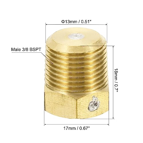 PATIKIL 3/8″ BSPT Brass Fuse Plug, Brass Fusible Melt Plug 76 Celsius ...
