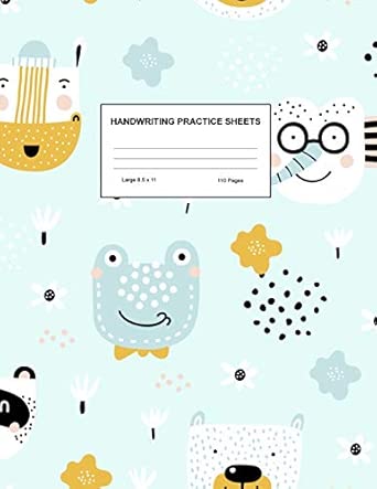 Handwriting Practice Sheets: Cute Blank Lined Paper Notebook for ...