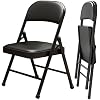 Amazon.com: KAOCHA 2 Pack Folding Chairs with Leather Padded Cushion ...