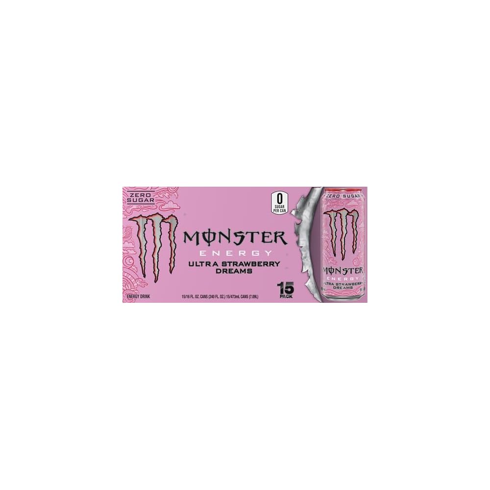 Monster Energy Ultra Strawberry Dreams, Sugar Free Energy Drink - 16 Oz ...