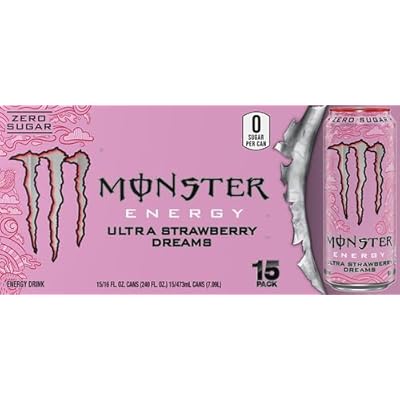 Monster Energy Ultra Strawberry Dreams, Sugar Free Energy Drink - 16 Oz ...