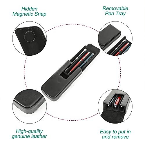 Hiram Leather Pen Box for 3 Pens Vegetable Tanned Leather Fountain Pen ...