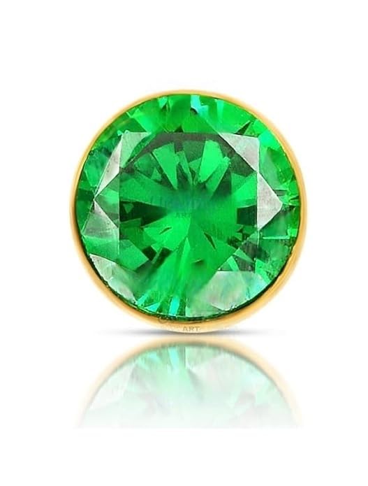 Buy Real Earth Gems Emerald Nose Stud Original Certified Pure 22kt Gold Nose Pin Real Emerald ...