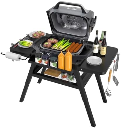 Amazon.com : Ninja Woodfire Adjustable Stand & Side Table, Electric ...