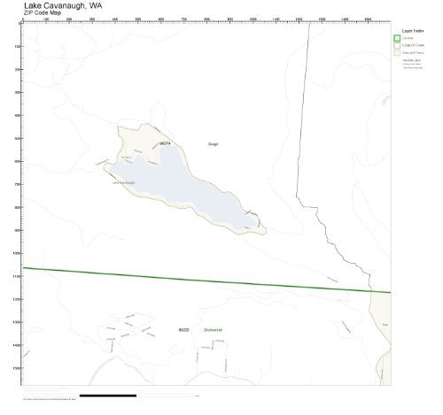 ZIP Code Wall Map of Lake Cavanaugh, WA ZIP Code Map Not Laminated ...