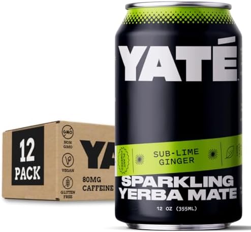 Amazon.com: Yate Sparkling Yerba Mate - Sub-Lime Ginger - Brewed ...